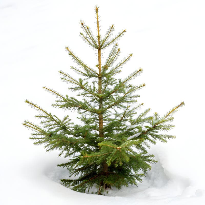 Tree Spruce Adorable Simple Isolated on White Background Stock ...