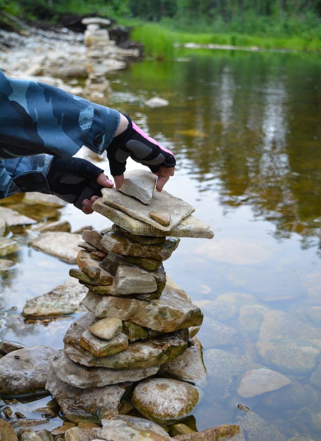 Little stone tower stock photo. Image of beach, rock - 148060578