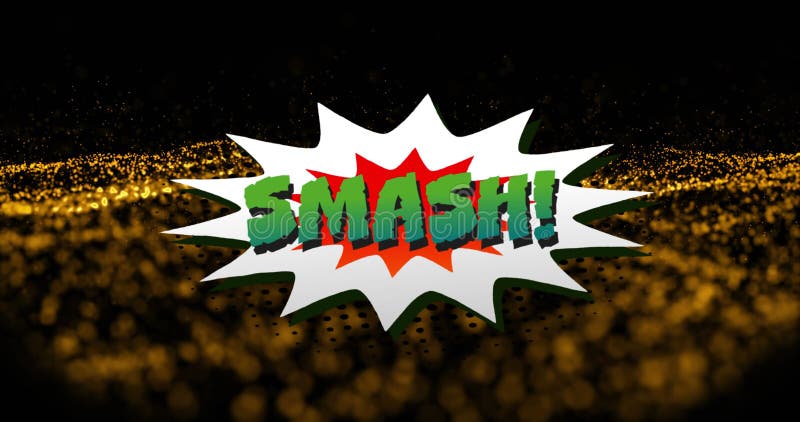 Image of Smash Text Over Yellow Dots on Black Background Stock ...