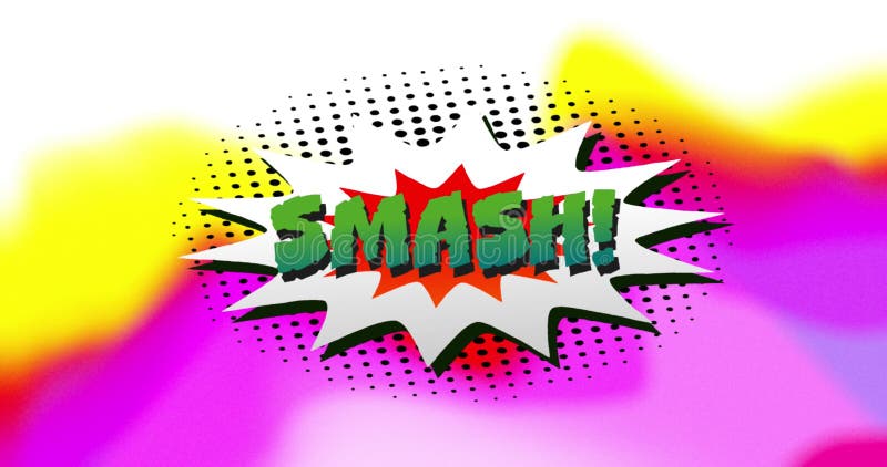 Image of Smash Text in Speech Bubble Over Vibrant Waving Lines Stock ...