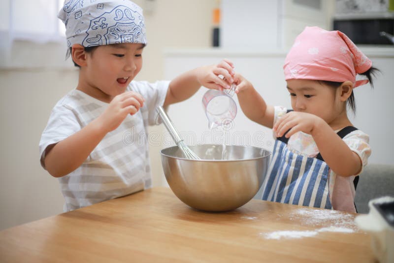 Image of children cooking stock image. Image of dish - 238421117