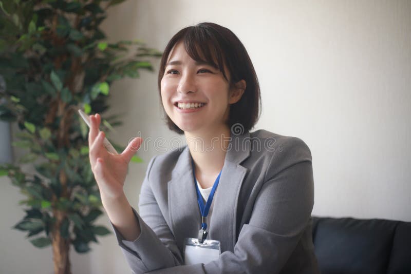 Smile female employee stock photo. Image of beautiful - 238936384