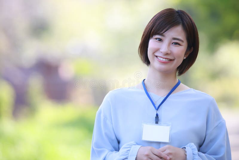 Image of a Smiling Female Employee Stock Image - Image of female ...