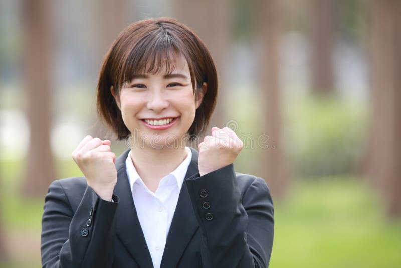Smiley Female Office Worker Stock Image - Image of work, outside: 241325219