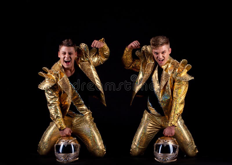 Image of Smiling Go-go Dancers Posing in Studio Stock Image - Image of ...