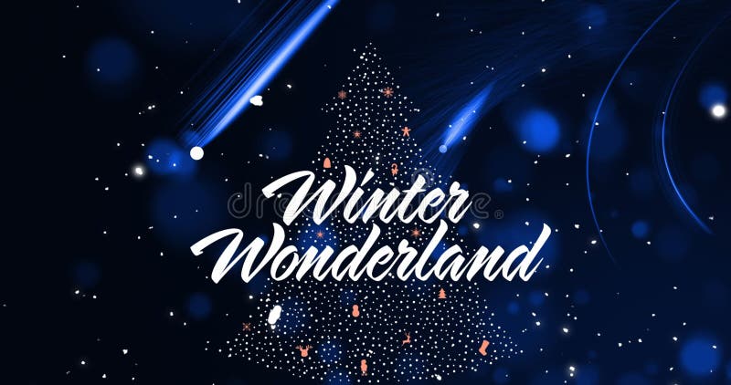 Image of Snow Falling Over Winter Wonderland Text Stock Illustration ...
