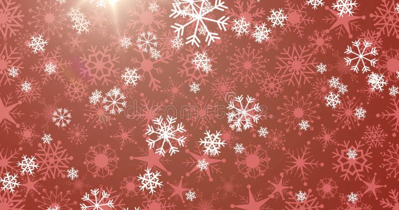 Image of Snow Falling on Red Background at Christmas Stock Illustration ...
