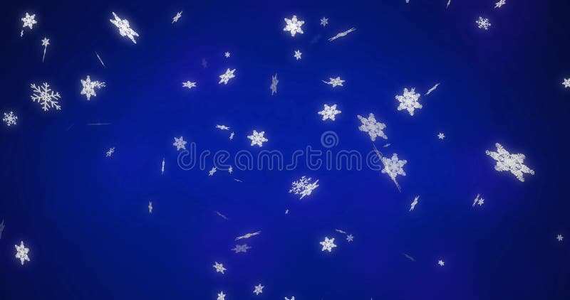 Image of Snow Flakes Falling on Blue Background Stock Illustration ...