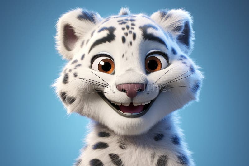 Image of Snow Leopard Running in the Mountains Wood Stock Image - Image ...