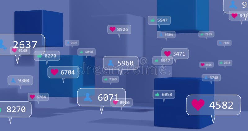 Image Of Social Media Data Processing Over Abstract Pattern Stock
