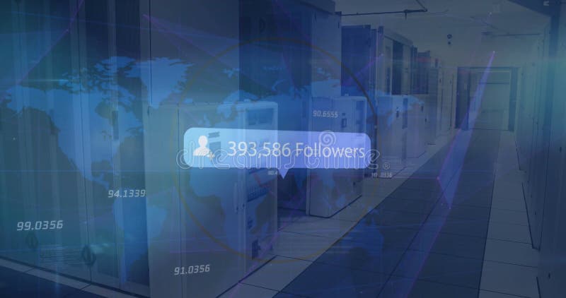 Image of Social Media Data Processing Over Computer Servers Stock Photo - Image of center ...