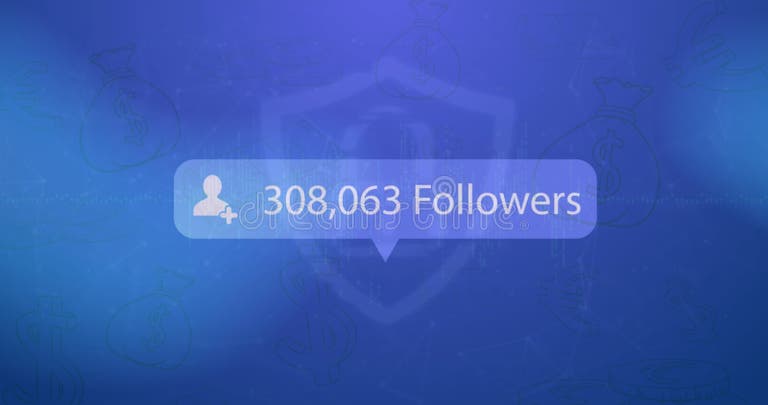 Image of Social Media Icon and Text Over Online Security Padlock Stock ...