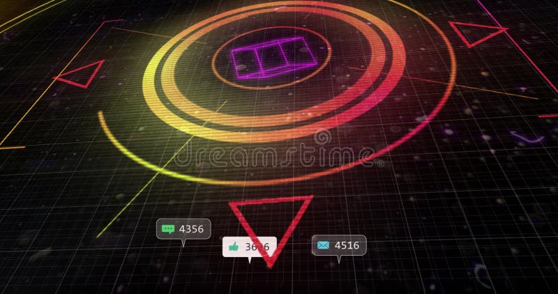 Image of Social Media Icons with Numbers Over Scope Scanning with ...