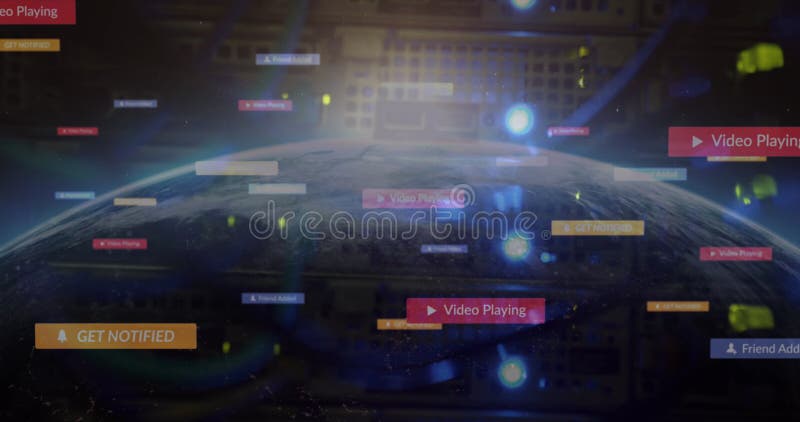 Image of Social Media Icons Over Globe Stock Illustration ...