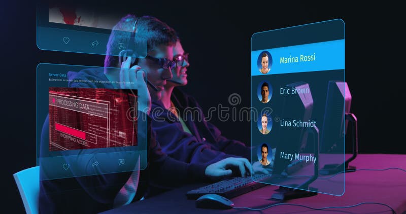 Image of Social Media Posts and People Profiles Over Diverse People ...