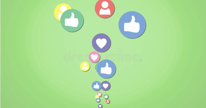 Image of Social Media Reactions on Green Background Stock Illustration ...