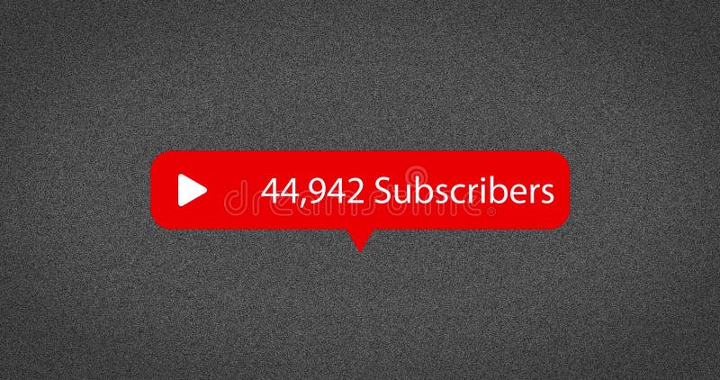 Image of Social Media Subscribers Text and Numbers on Red Banner Over ...