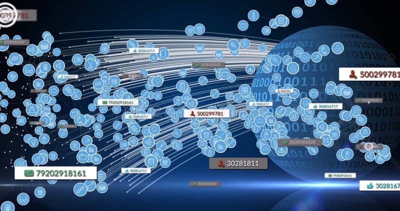 Image of Social Media Text on Banners and Icons Over Globe Stock ...