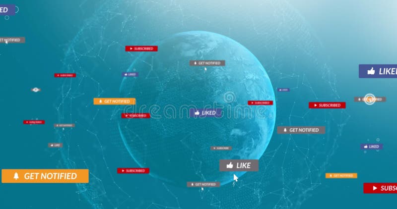 Image of Social Media Text on Banners Over Globe Stock Photo - Image of ...