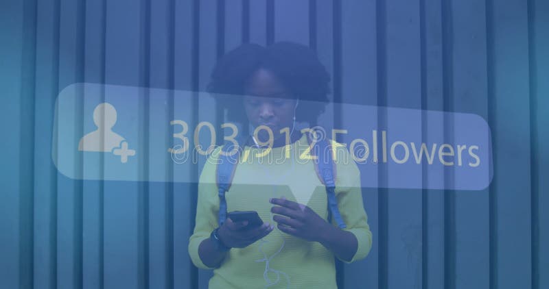 Image of Social Network Notification Over African American Using ...