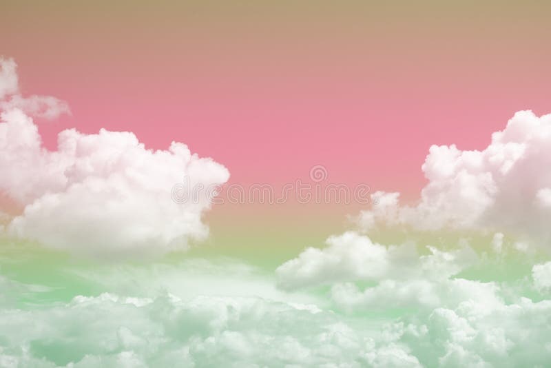 Soft Cloud and Sky in Colorful Tinting or Pastel Color for Background ...