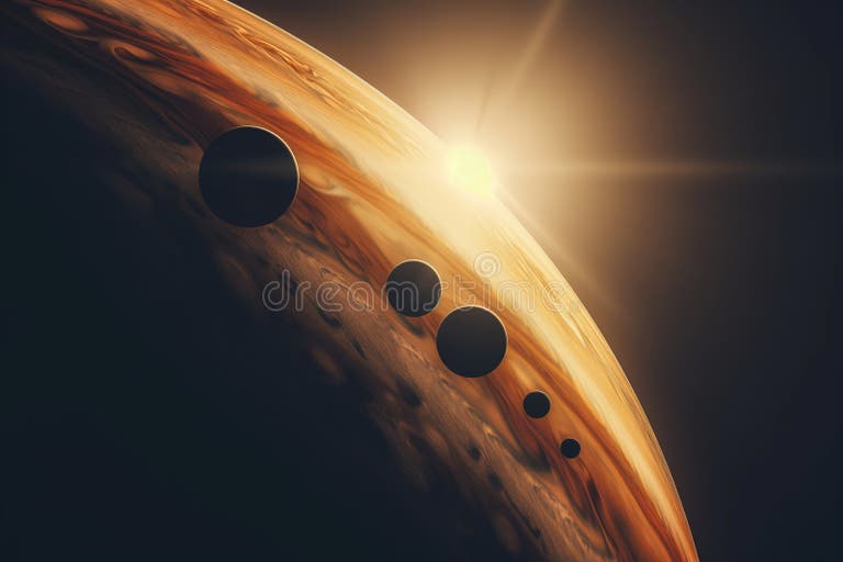 Image of a Solar Eclipse As Witnessed from Jupiter Stock Illustration ...