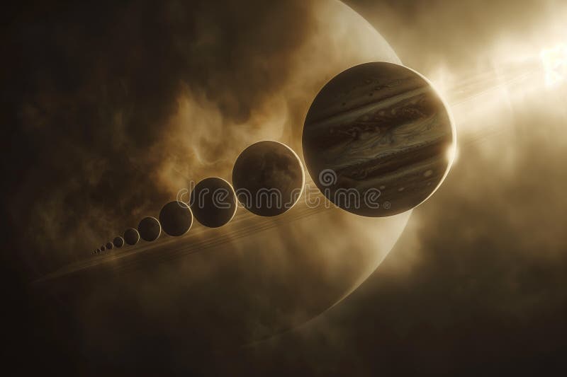 Image of a Solar Eclipse As Witnessed from Jupiter Stock Illustration ...