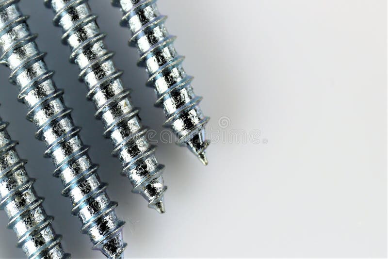 An Image of Some Screws, with Copy Space Stock Photo - Image of chrome ...