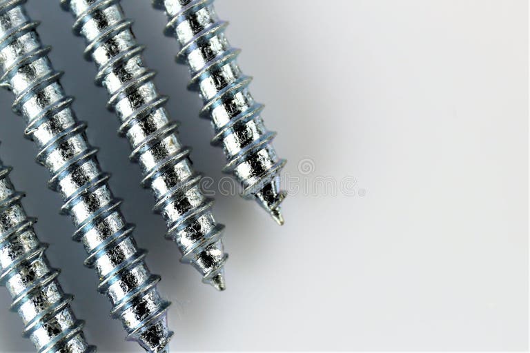 An Image of Some Screws, with Copy Space Stock Photo - Image of chrome ...