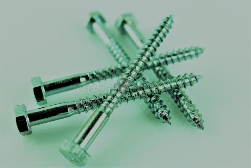 An Image of Some Screws, with Copy Space Stock Photo - Image of pile ...