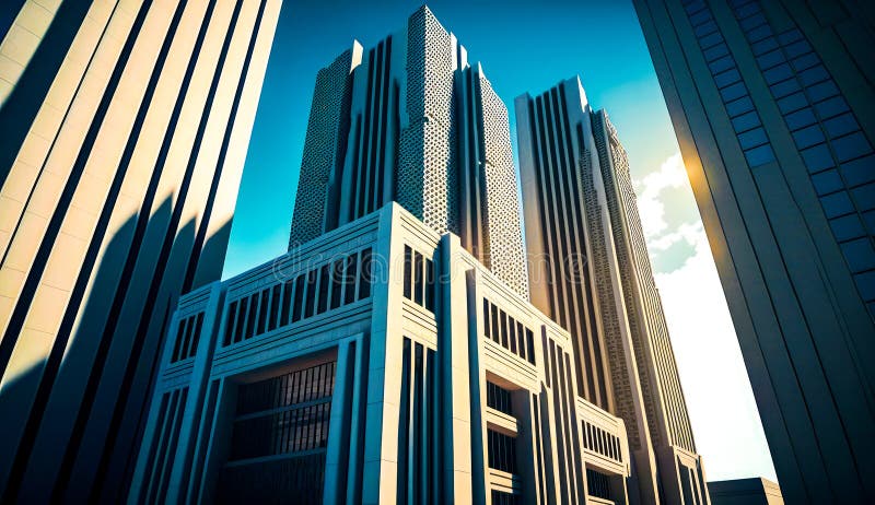 An Image of Some Tall Buildings in City. Generative AI Stock ...