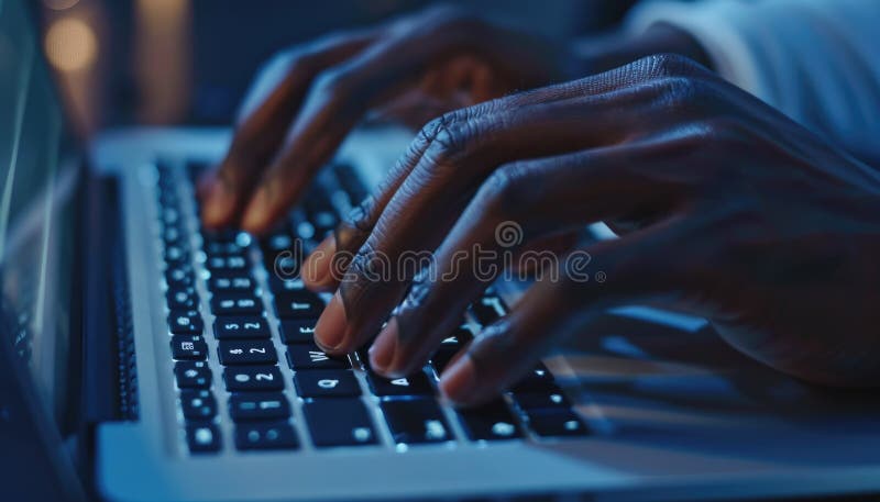 A Closeup Perspective Showing Hands Typing on a Keyboard for Various ...
