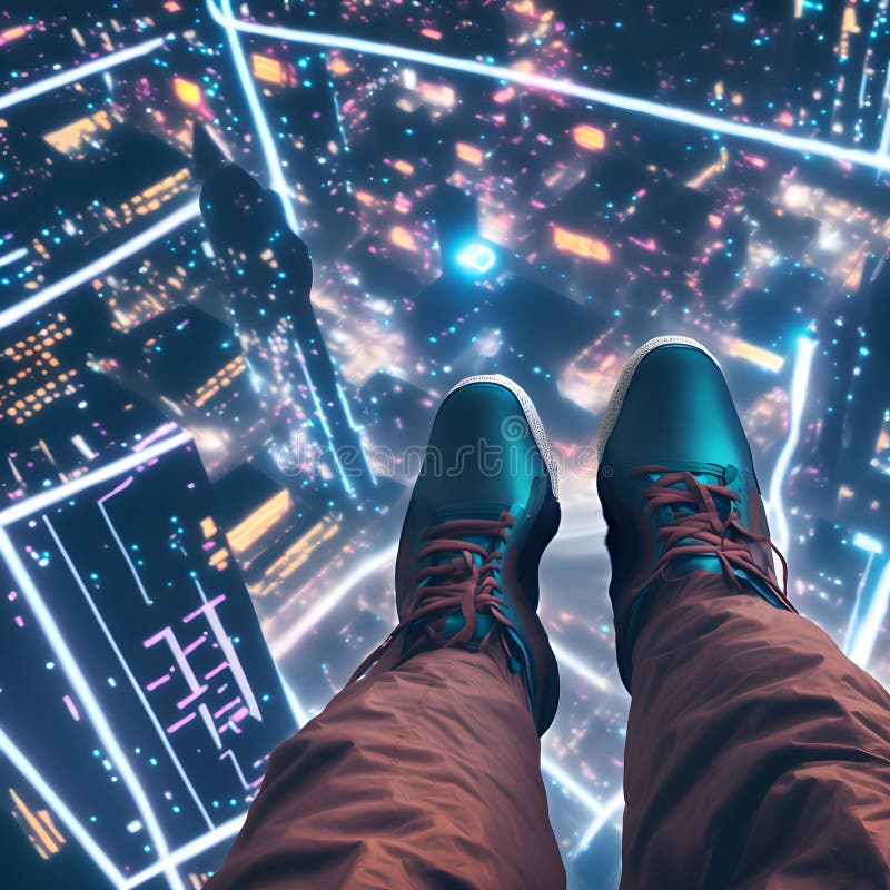 Image of Someone Sitting on High Area with Bird S Eye View Looking Down ...