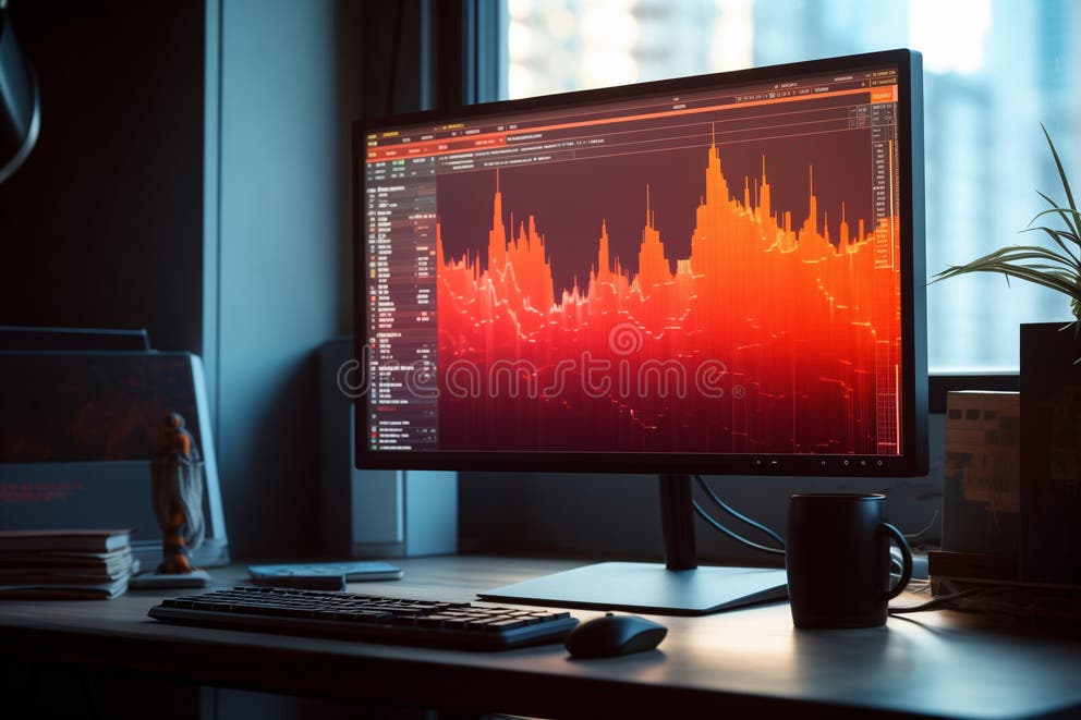 Image of Sound Waves on Computer Screen Stock Illustration ...