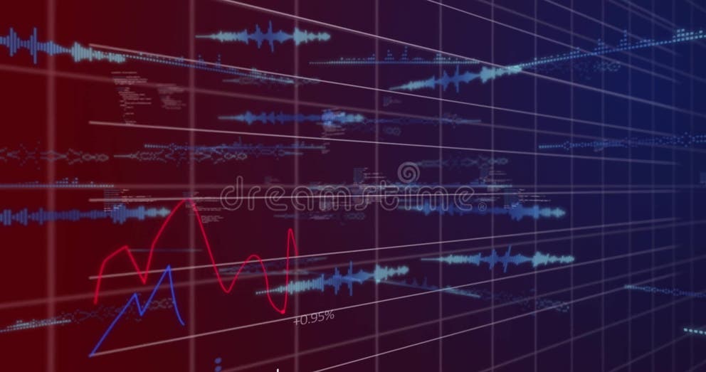 Image of Soundwaves with Programming Language and Multiple Graphs on Grid Pattern Stock ...