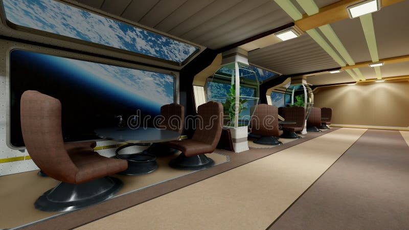 Space cafe stock illustration. Illustration of science - 177448471