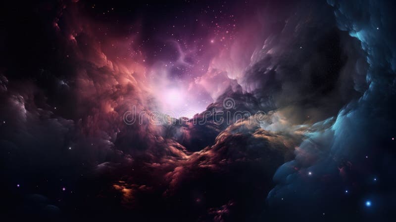 An Image of a Space Scene with Clouds and Stars. AI Generative Image ...
