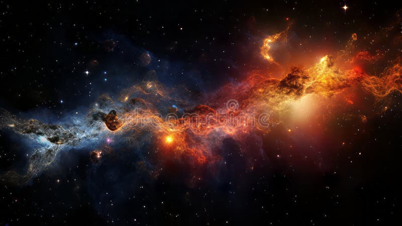 Image of a Space Scene with Stars Stock Illustration - Illustration of ...