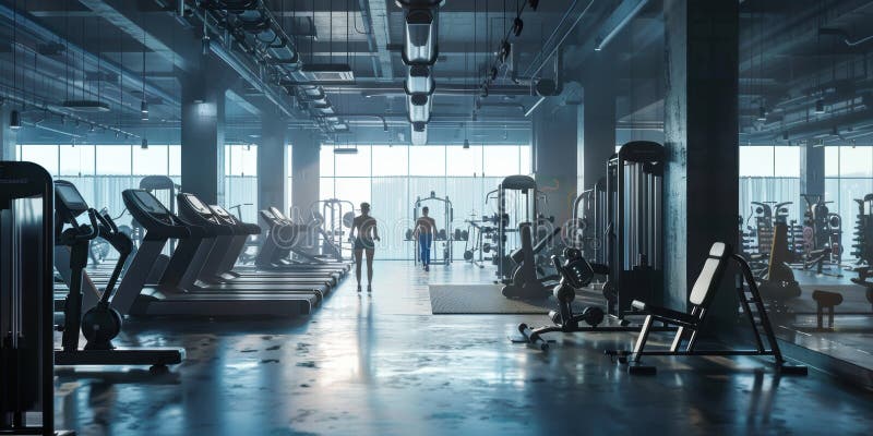 Modern Fitness Center with Large Windows. Created by Generative ...