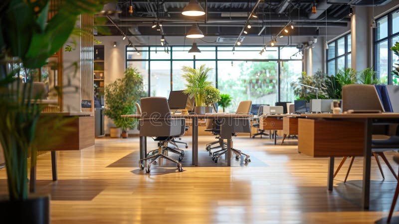 An Image of a Spacious Office with Multiple Desks and Chairs. Perfect ...