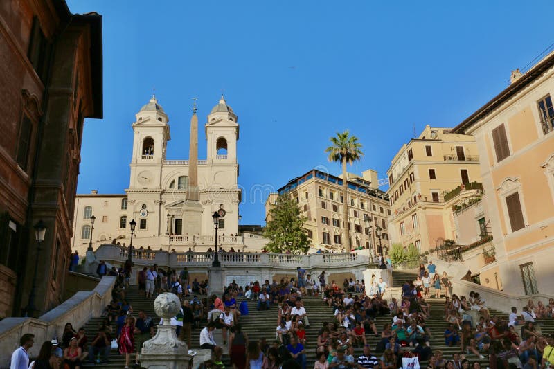 Image of the Spanish Steps in Rome Editorial Stock Photo - Image of ...