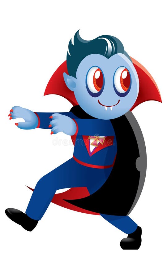 A Cute Vampire in White Background. Isolated. Stock Illustration ...