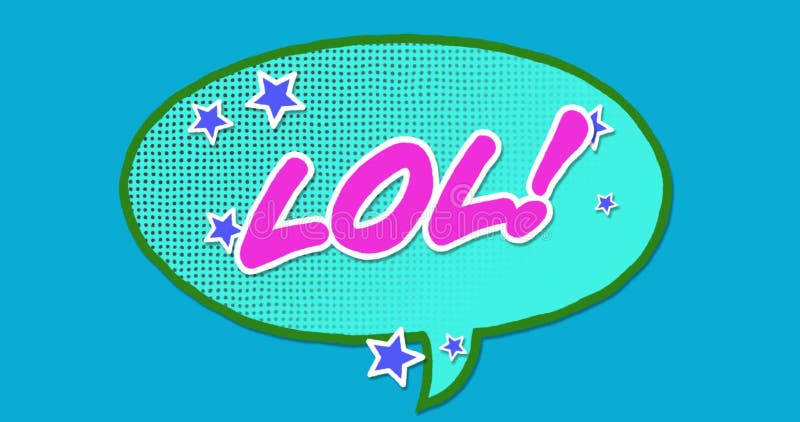 Image of Speech Bubble with Lol Text on Blue Background Stock ...