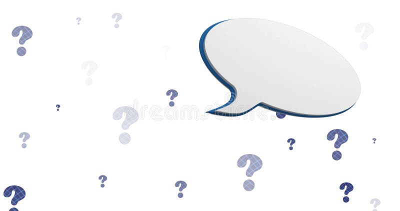 Image of Speech Bubble Over Question Marks on White Background Stock ...