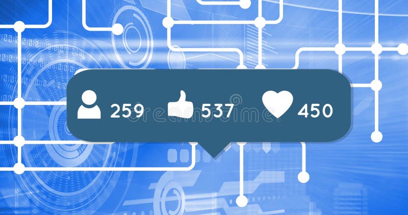 Image of Speech Bubble with Social Media Icons Over Network of ...