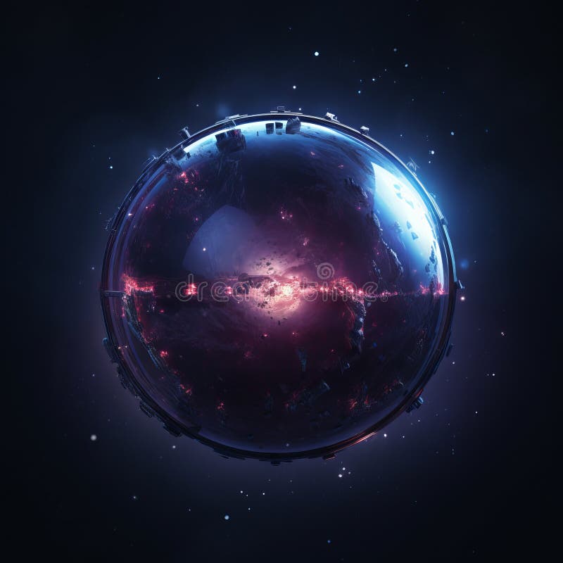 An Image of a Sphere in Space Stock Illustration - Illustration of ...