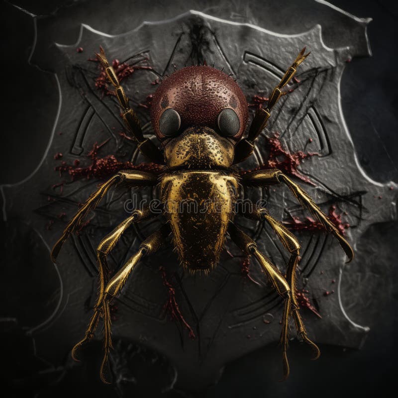 An Image of a Spider with Blood on it Stock Illustration - Illustration ...