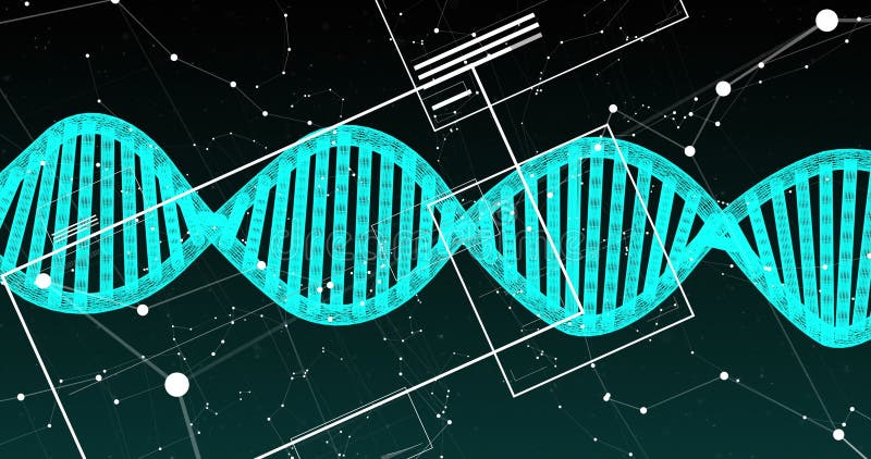 Image of Spinning Dna Structure, Network of Connections and Interface ...