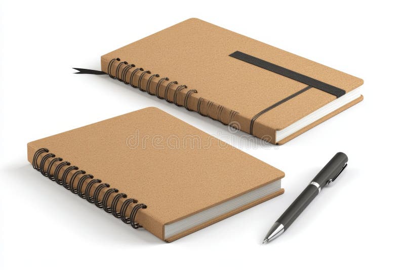 Image of a Spiral Notepad and Pen in Sharp Focus, Positioned on a Clean ...