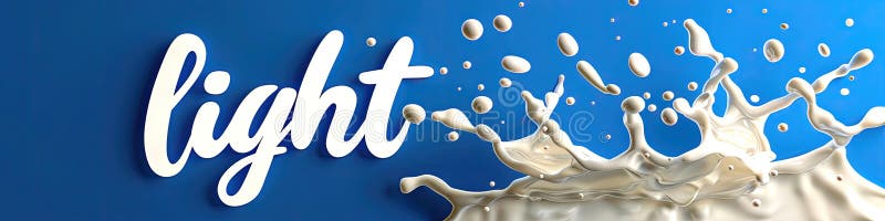 The Image is of a Splash of Milk with the Word Light Written in White ...
